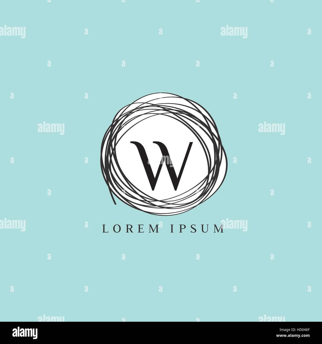 W letter vector logo design template. Geometric monogram (sign, symbol ...