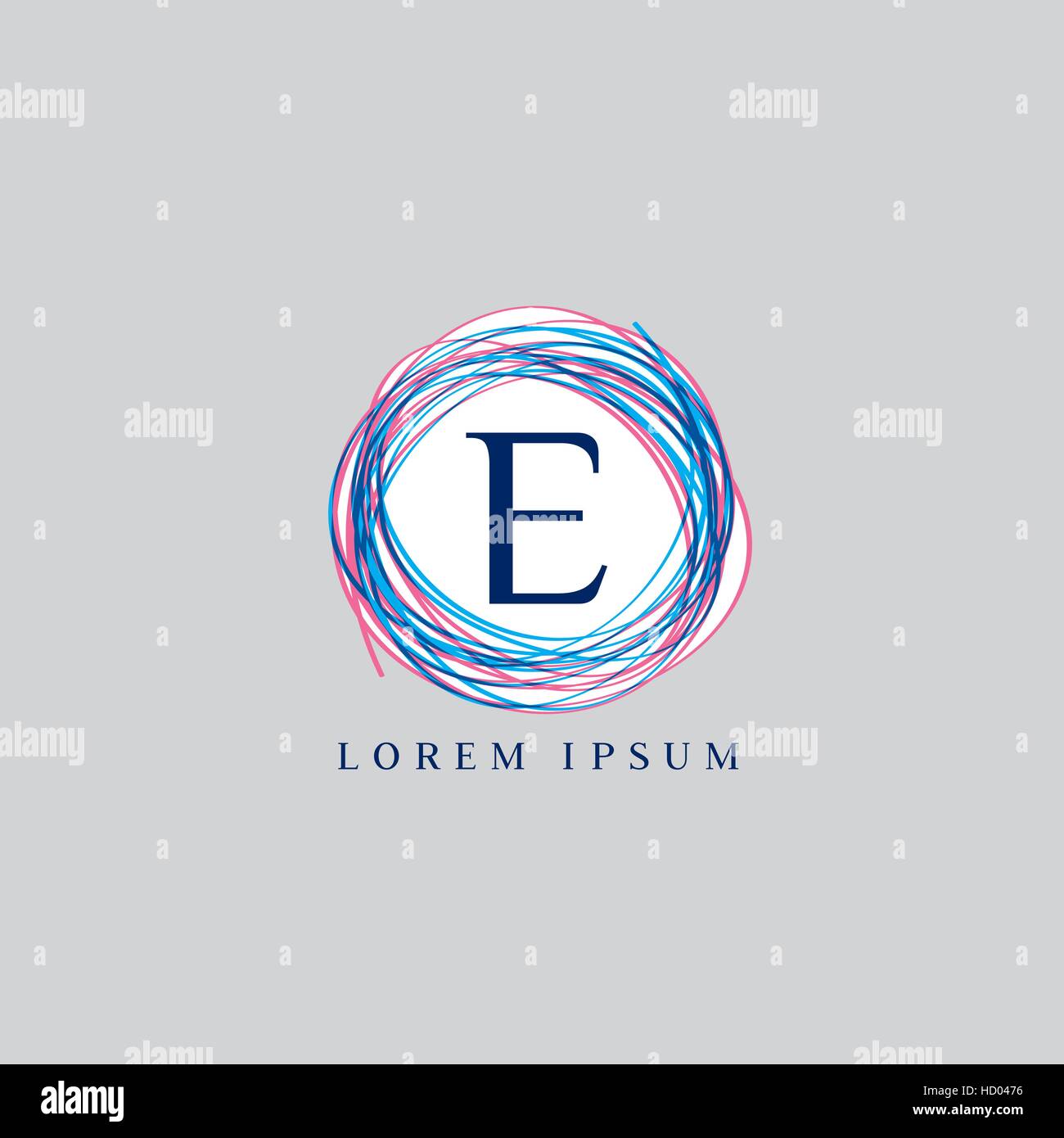E letter vector logo design template. Geometric monogram (sign, symbol ...