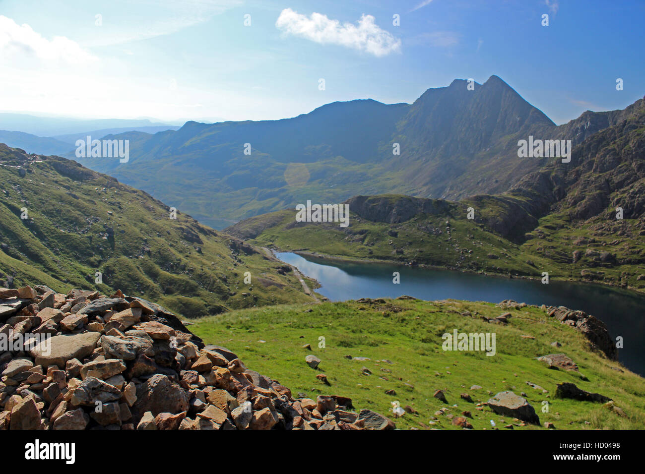 View from Pyg Path Snowdonia National Park Wales Stock Photo - Alamy