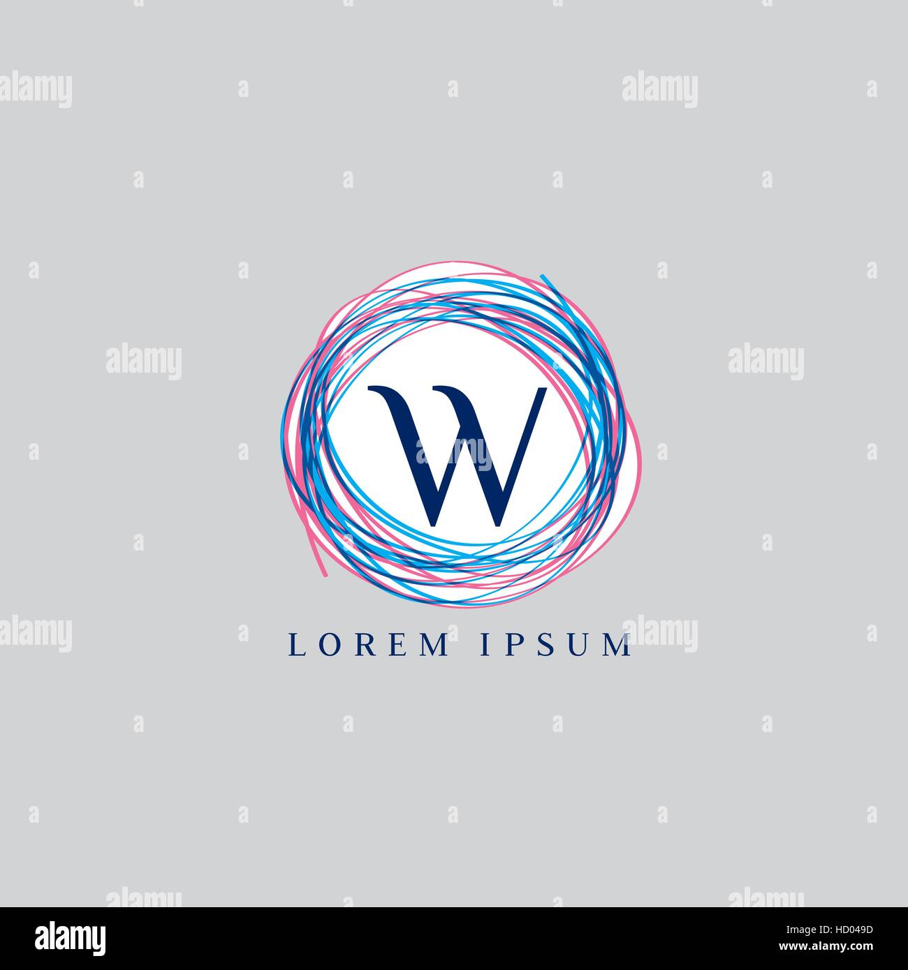 Logo template vector representing wreath and the letter W. Nest linear ...