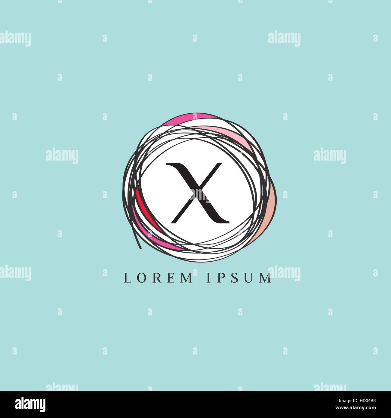 Logo template vector representing wreath and the letter X. Nest linear ...