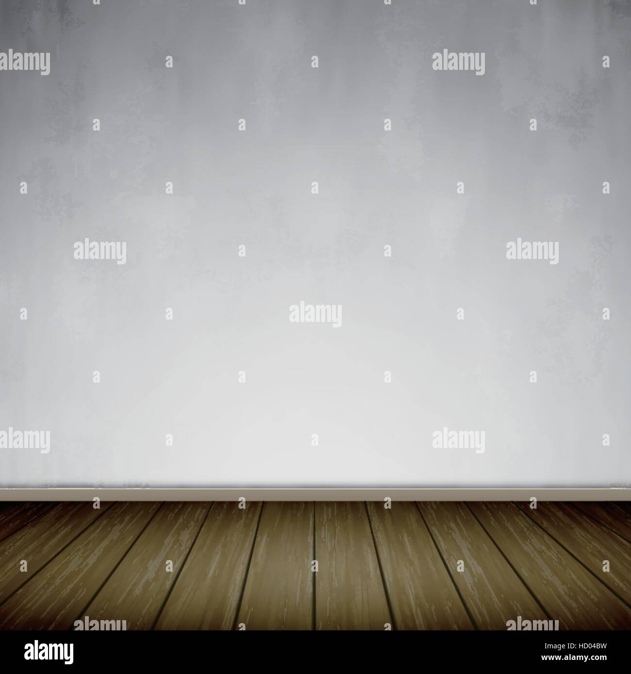 interior scene with empty wall and wooden floor in retro style Stock ...