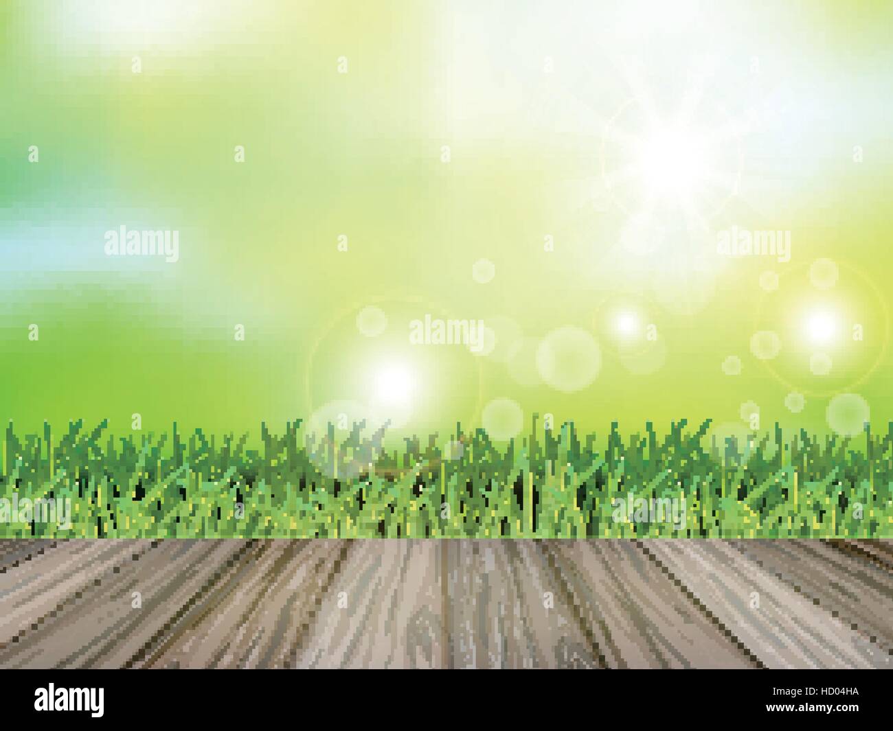 close-up look at natural grass background with wooden floor Stock ...