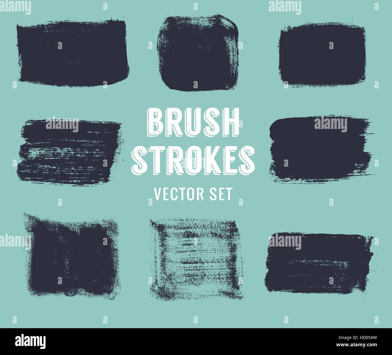 Set of vector brush strokes. Colour is editable Stock Vector Image ...