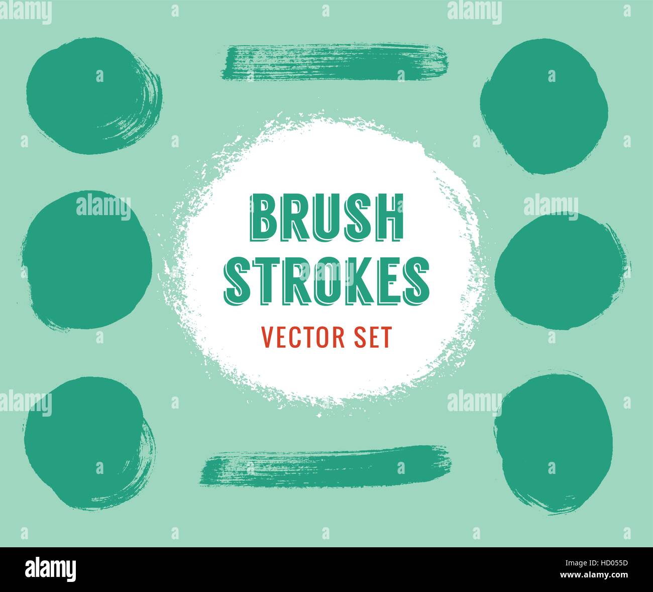 Set of vector brush strokes. Colour is editable Stock Vector Image ...