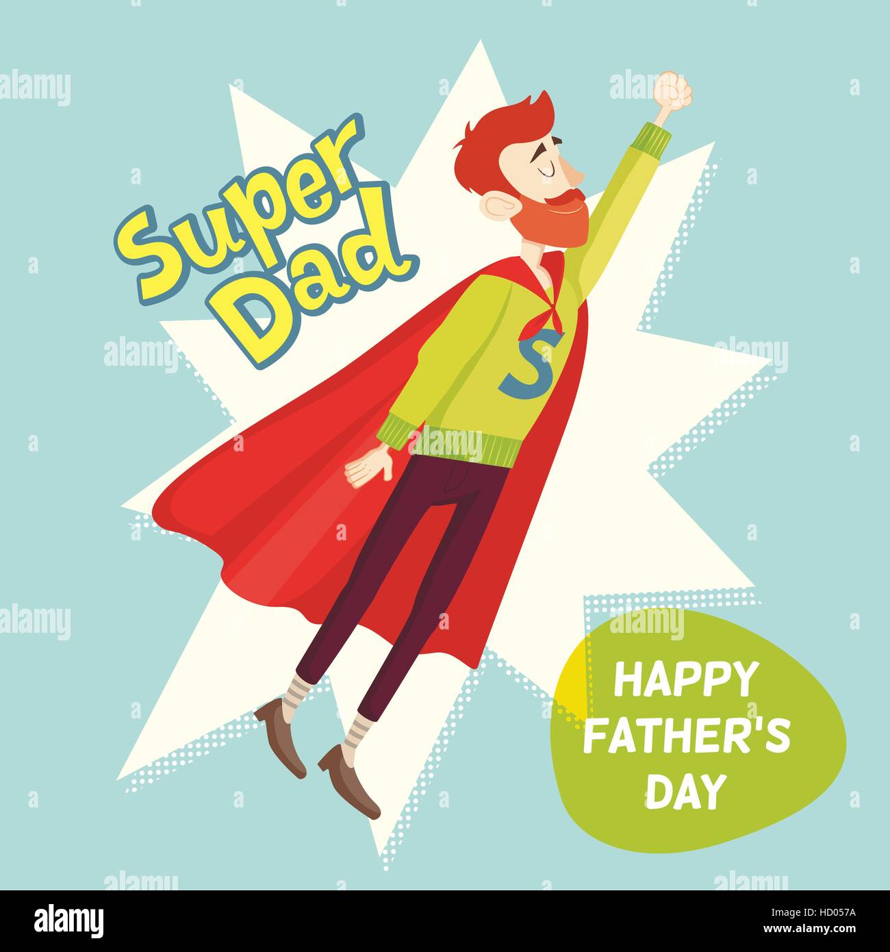 Super Dad. Fathers Day Greeting Card. Vector illustration Stock Vector ...