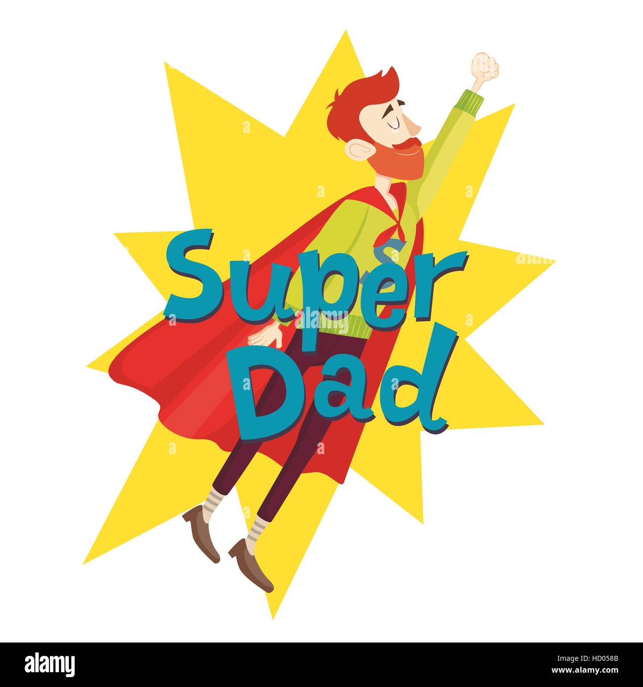 Super Dad. Fathers Day Greeting Card. Vector illustration Stock Vector ...
