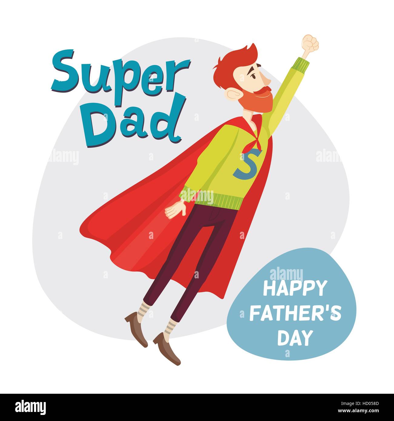 Super Dad. Fathers Day Greeting Card. Vector illustration Stock Vector ...