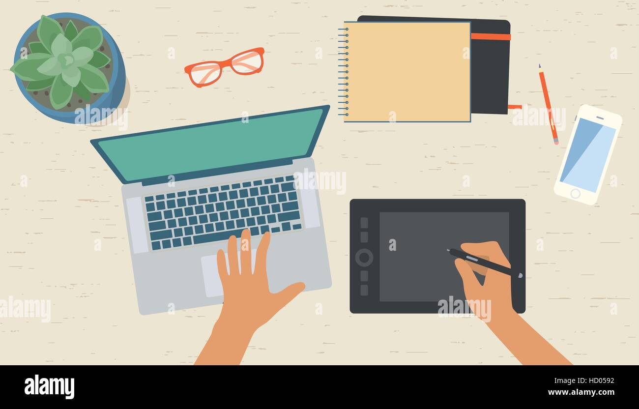 Top view computer tablet Stock Vector Images - Alamy