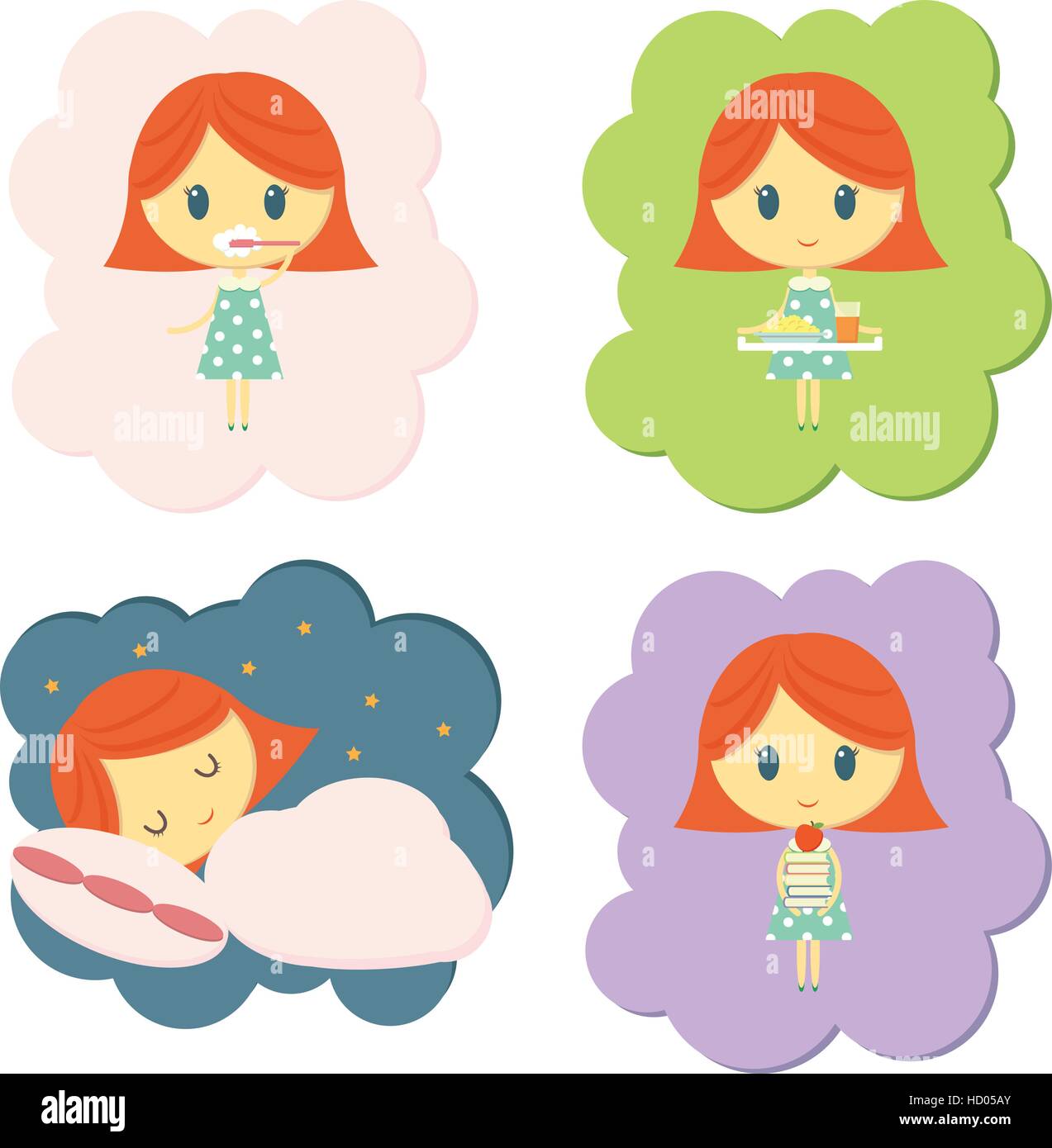 Girl daily routine Stock Vector Image & Art - Alamy Girl daily routine Stock Vector Image & Art - Alamy