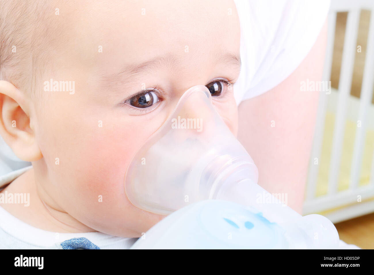 Boy makes inhalation Stock Photo - Alamy
