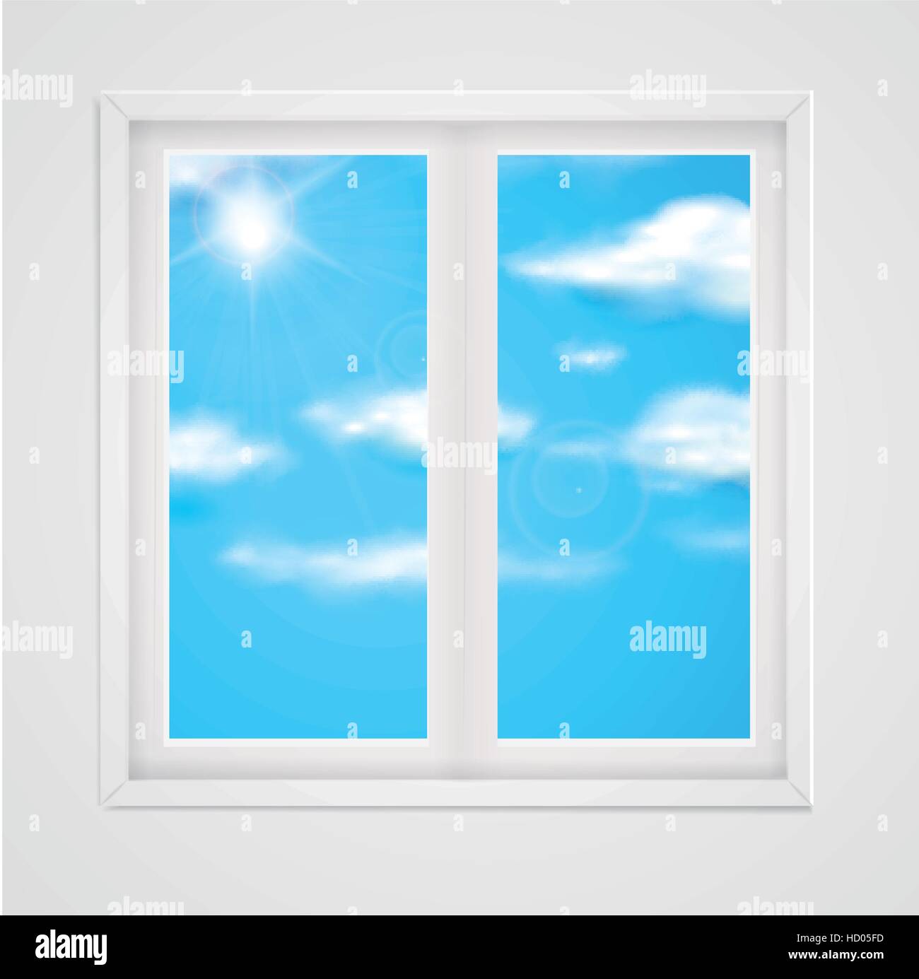 blue sky with shiny sun in the window Stock Vector Image & Art - Alamy