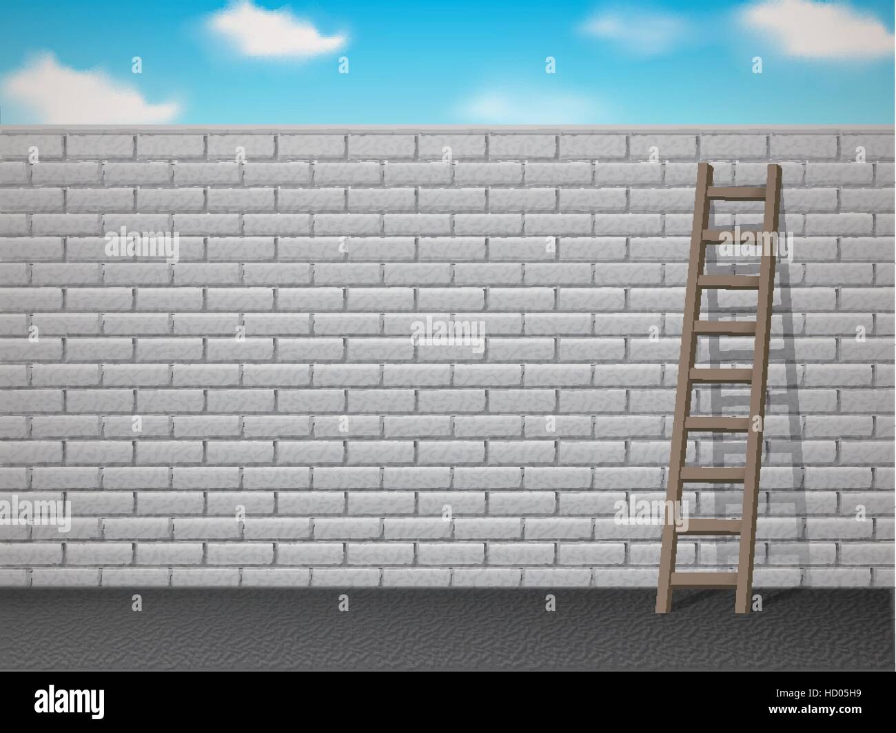 Ladder on concrete wall construction Stock Vector Images - Alamy