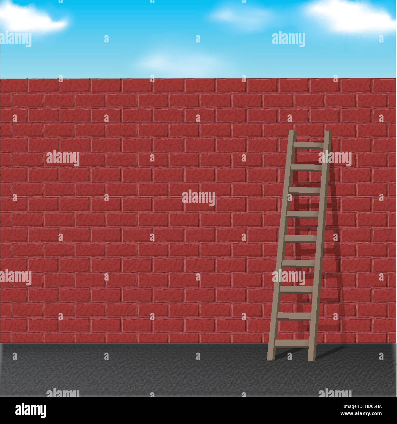 Ladder leans building Stock Vector Images - Alamy