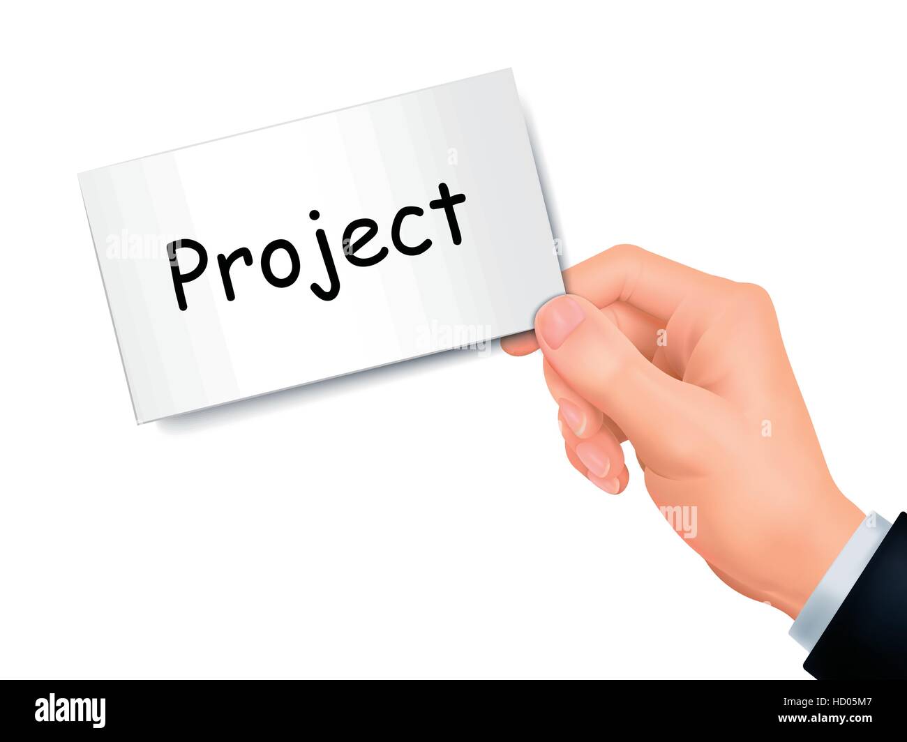 project card in hand isolated over white background Stock Vector Image ...