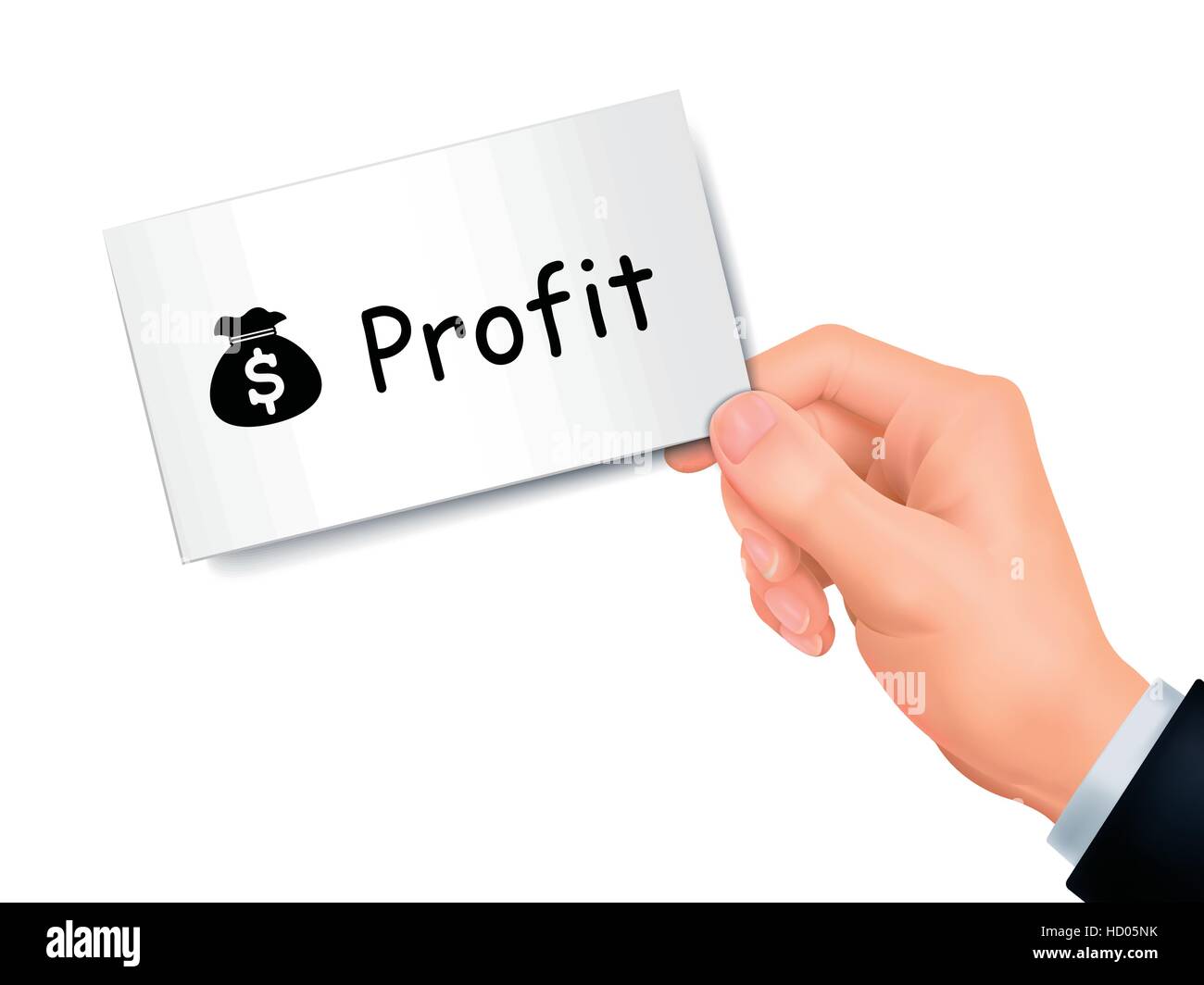 profit card in hand isolated over white background Stock Vector Image ...