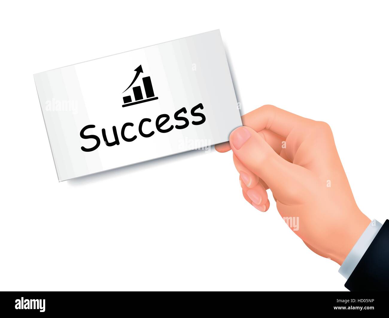 success card in hand isolated over white background Stock Vector Image ...
