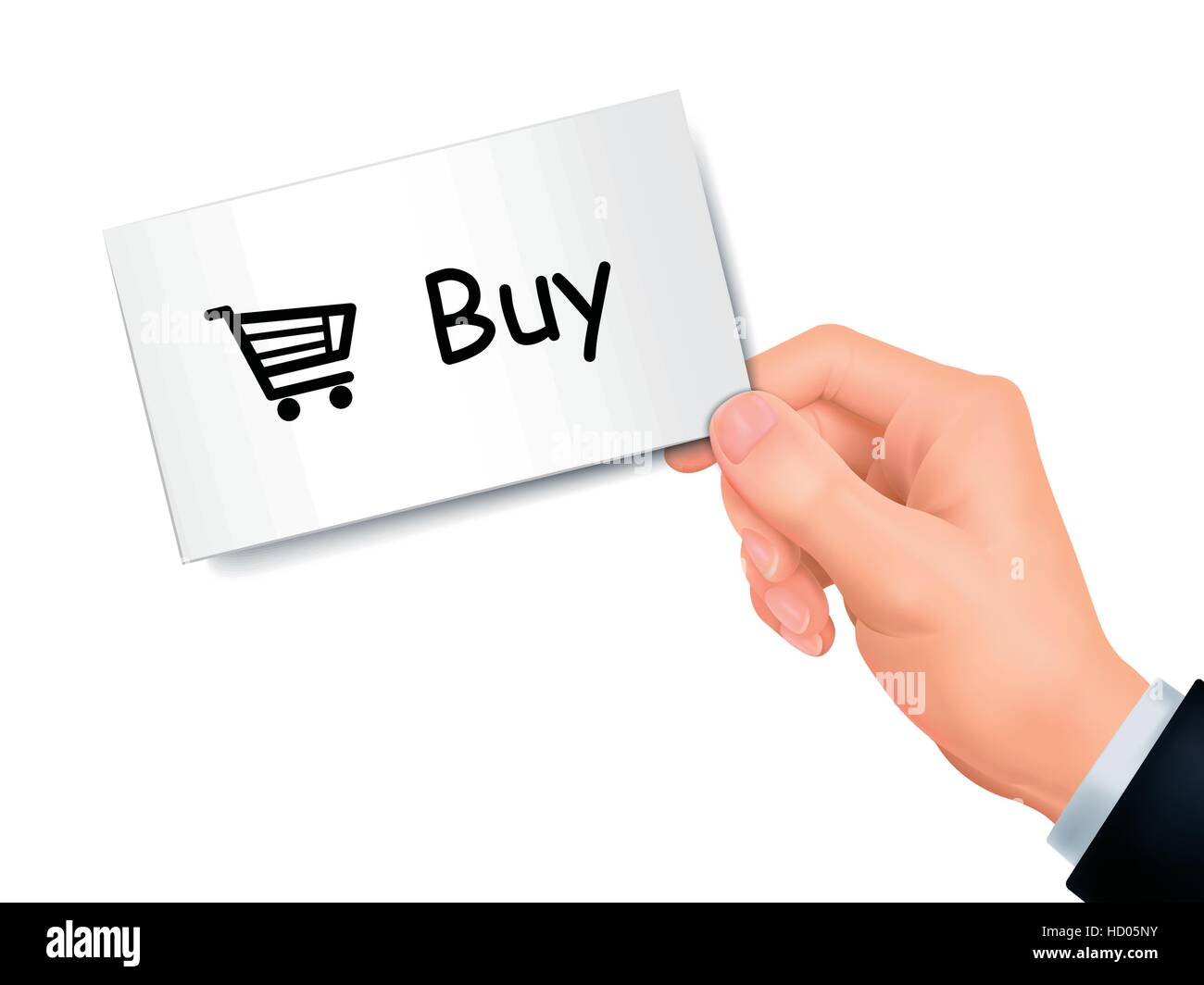 buy card in hand isolated over white background Stock Vector Image ...
