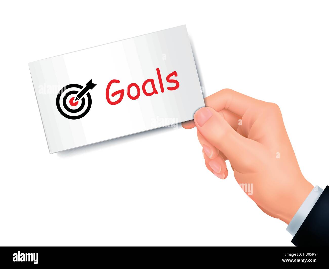 goals card in hand isolated over white background Stock Vector Image ...