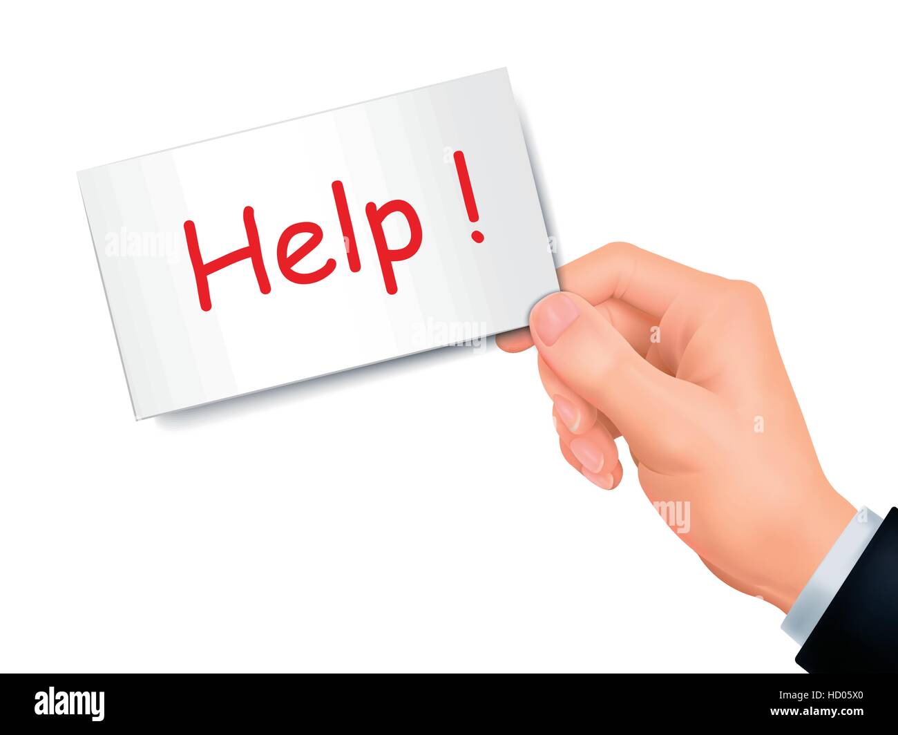 help card in hand isolated over white background Stock Vector Image ...