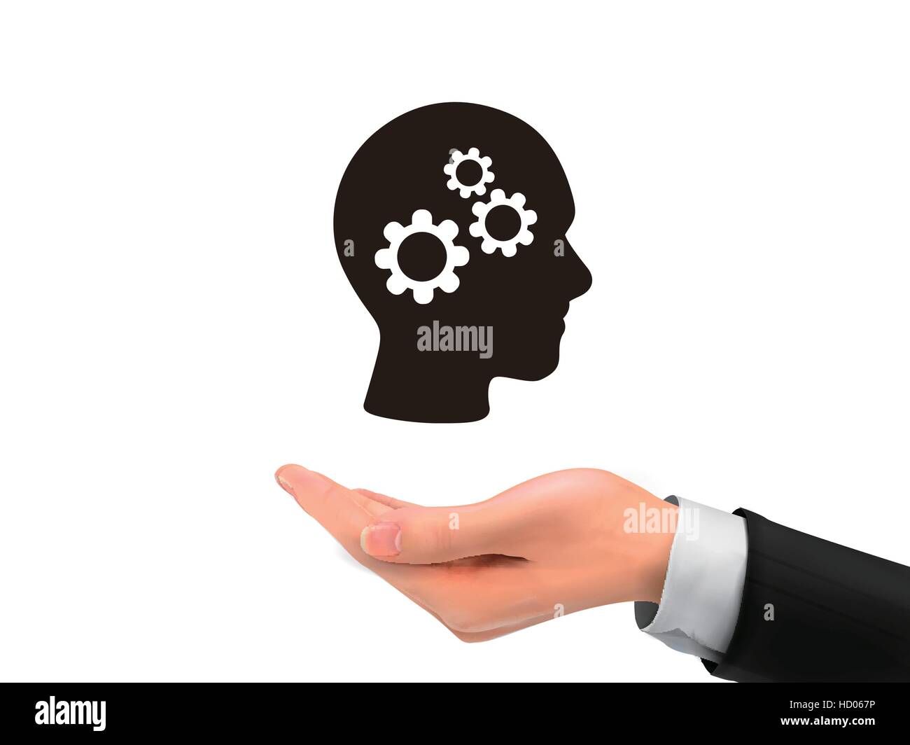 teamwork symbol holding by realistic hand over white background Stock ...