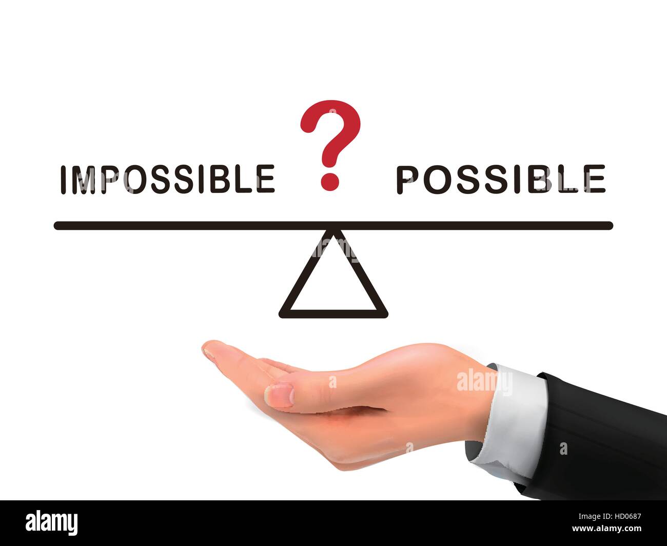 balance between impossible and possible holding by realistic hand over ...