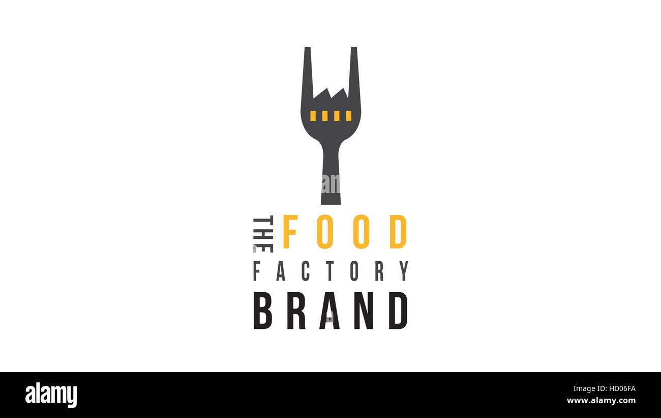 Factory fork vector logo design template. Food Factory sign Stock ...