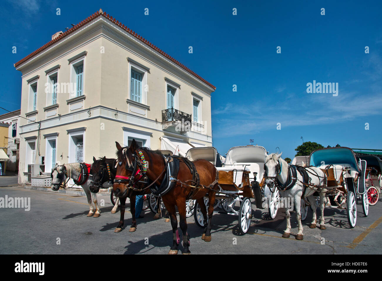 europe, greece, saronic gulf, spetses, islant, dapia Stock Photo - Alamy