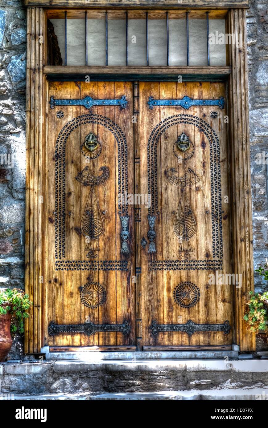 old ancient antique wooden door Stock Photo - Alamy