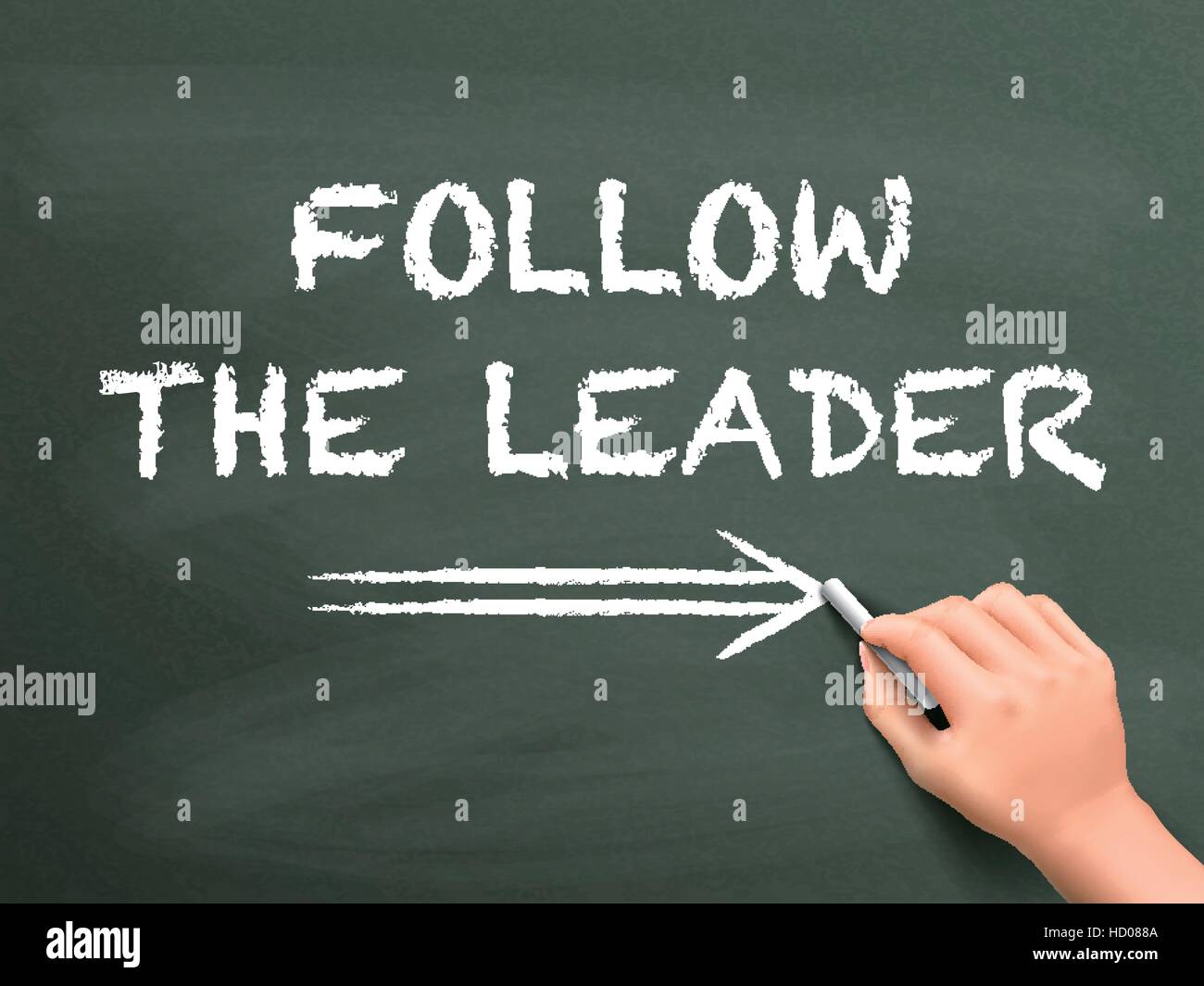 follow the leader written by hand on blackboard Stock Vector Image ...