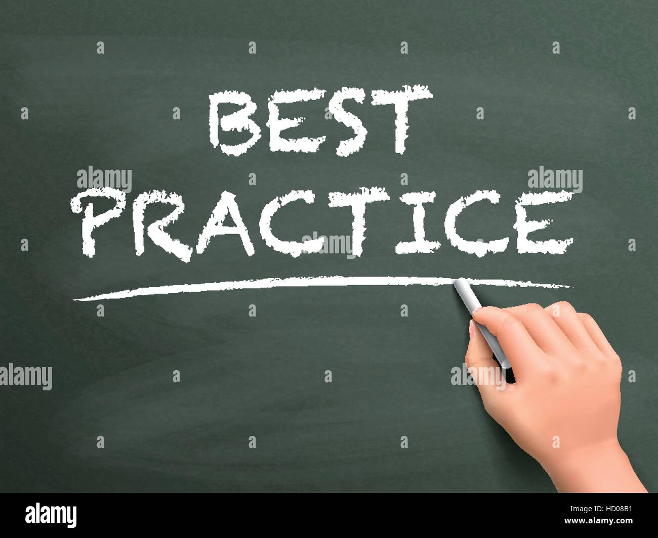 best practice words written by hand on blackboard Stock Vector Image ...