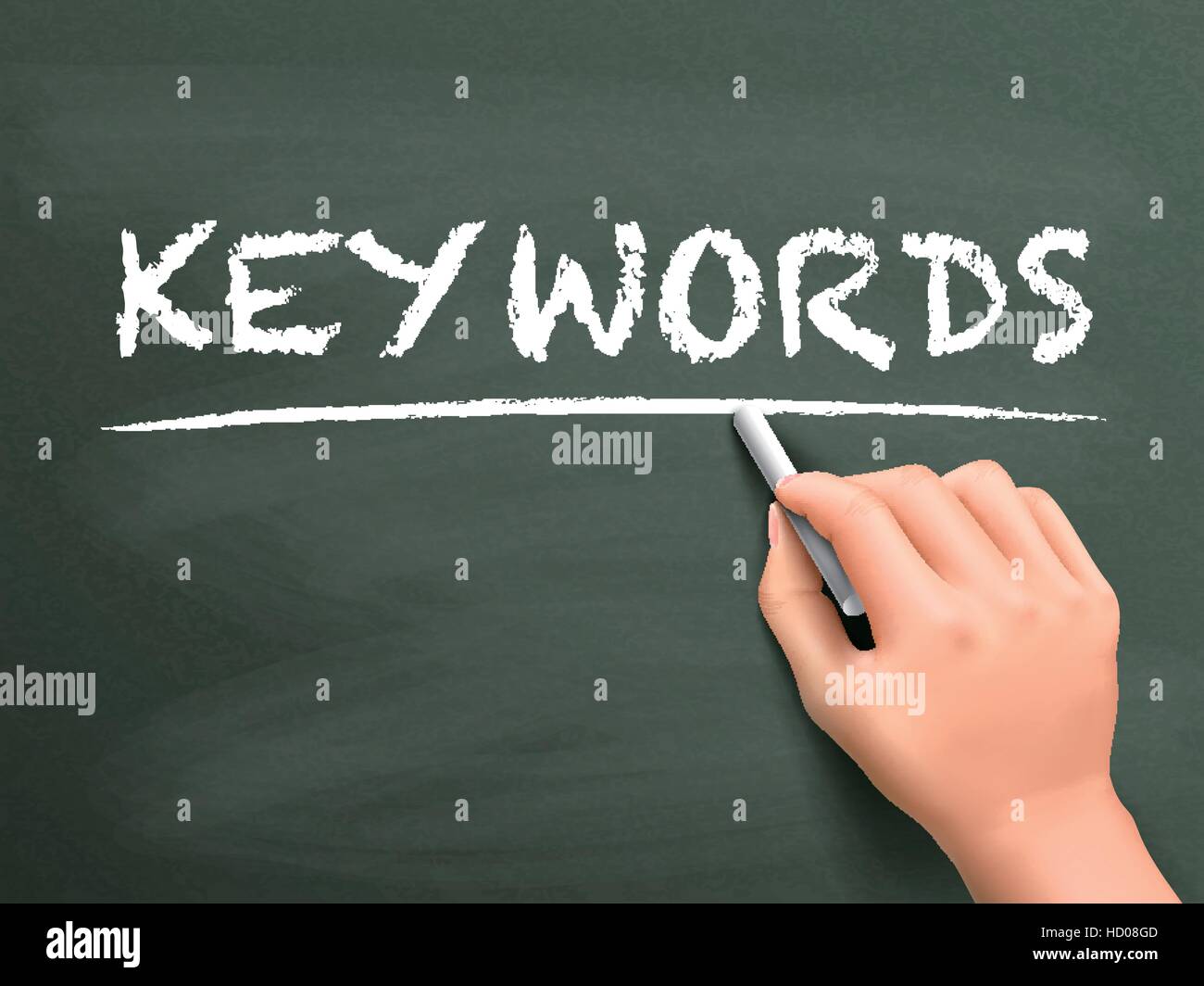 keywords word written by hand on blackboard Stock Vector Image & Art ...