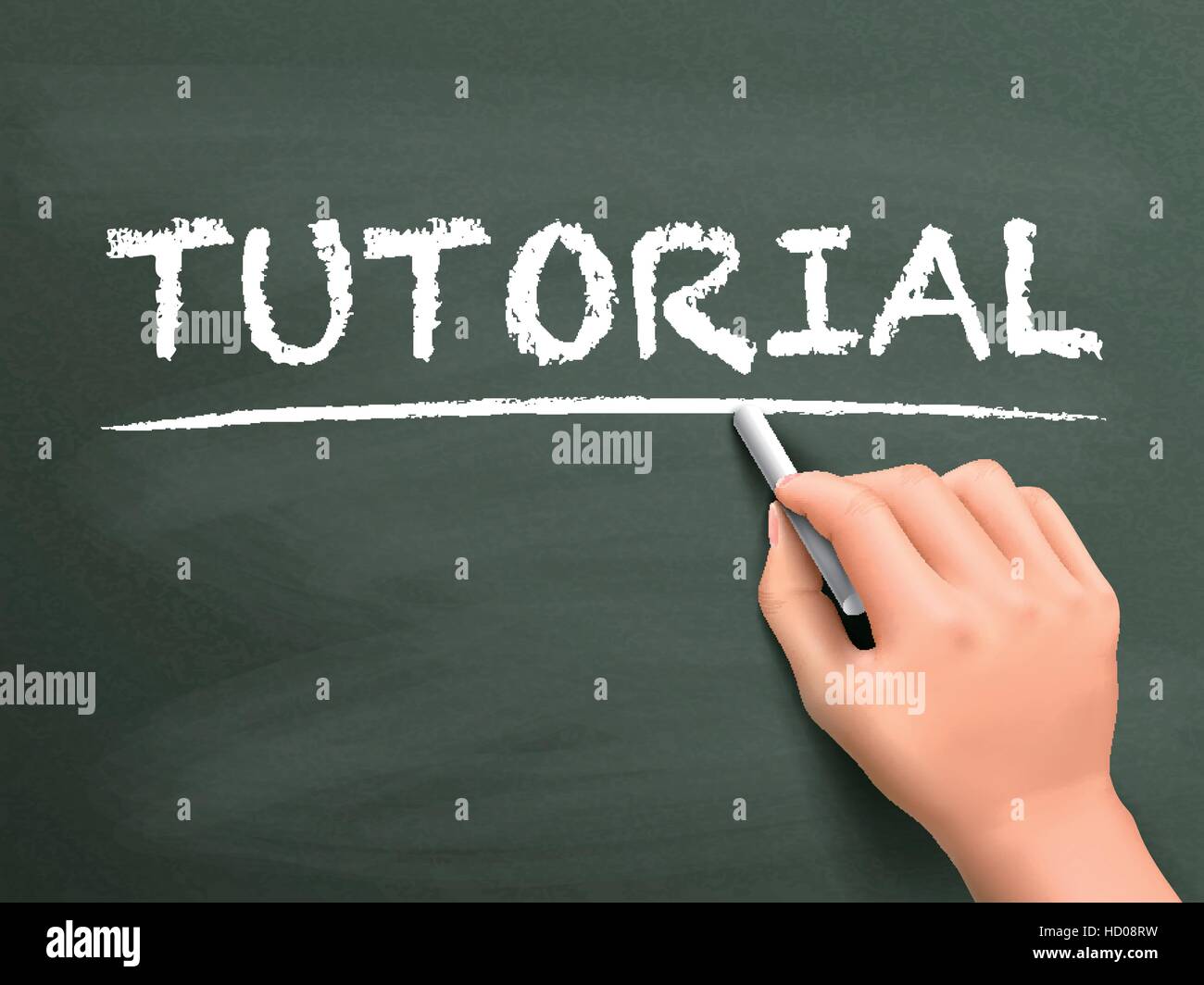 tutorial word written by hand on blackboard Stock Vector Image & Art ...