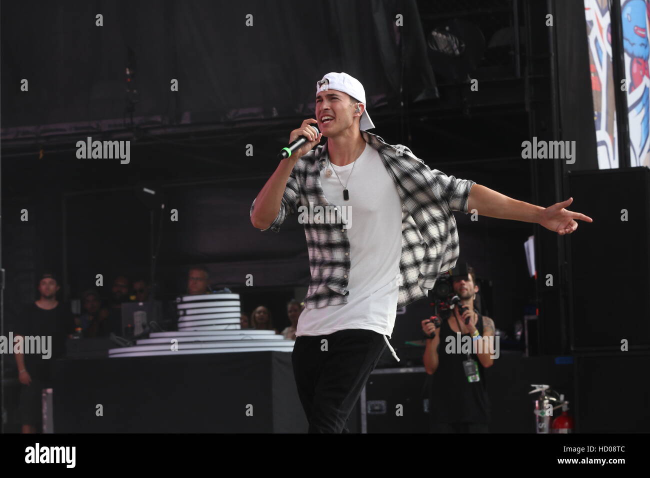 Cal Shapiro of Timeflies on stage during Day Two of the 2016 Billboard ...