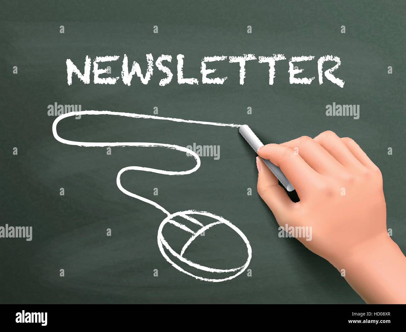 newsletter word written by hand on blackboard Stock Vector Image & Art ...