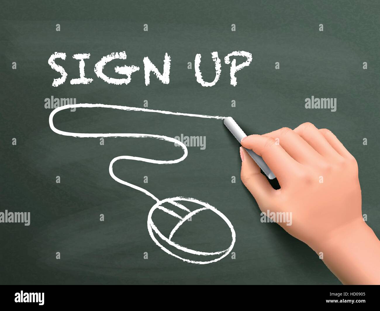 sign up words written by hand on blackboard Stock Vector Image & Art ...