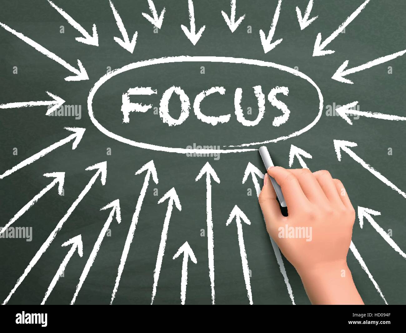 focus word with arrows written by hand on blackboard Stock Vector Image ...