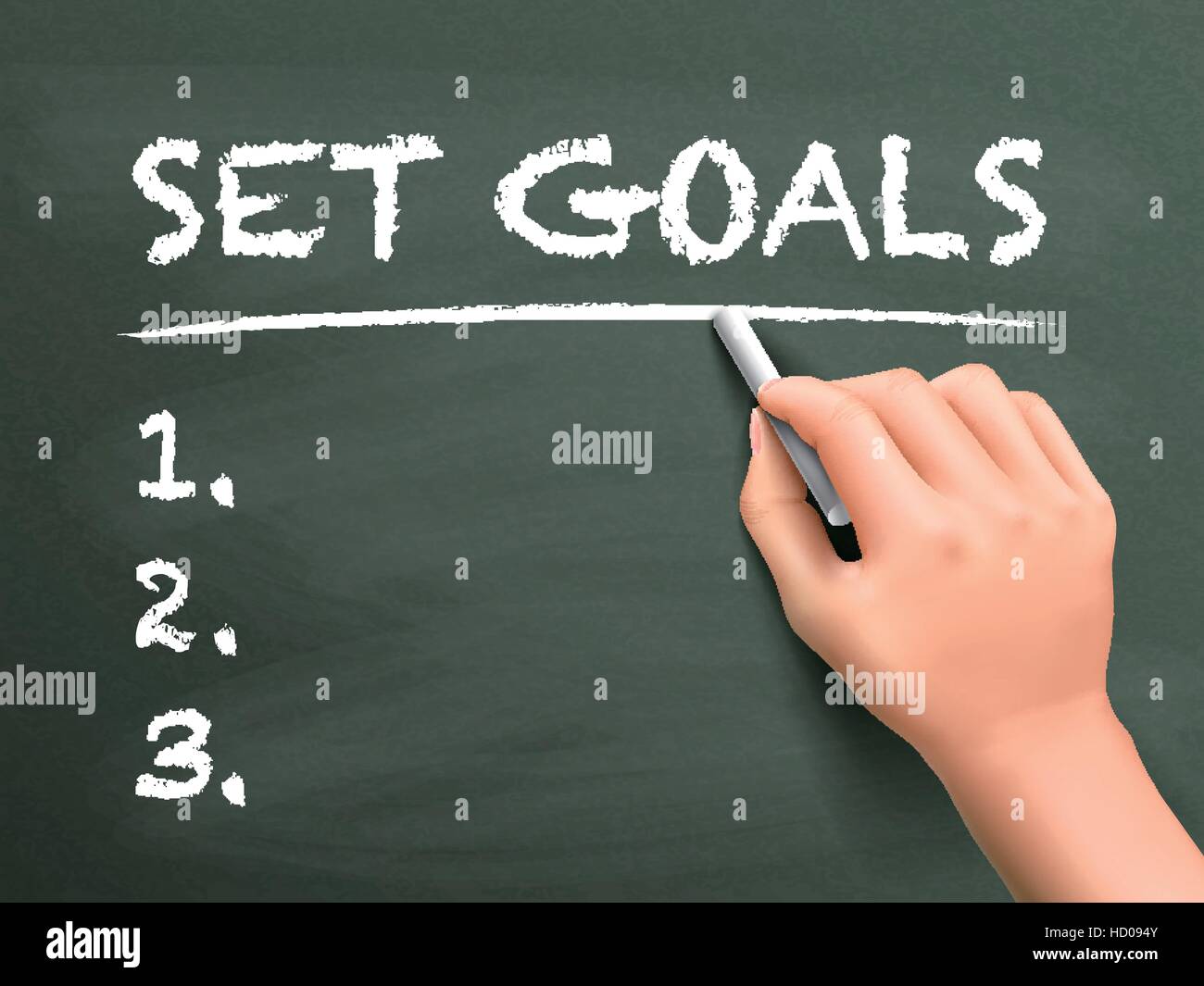 set goals words written by hand on blackboard Stock Vector Image & Art ...