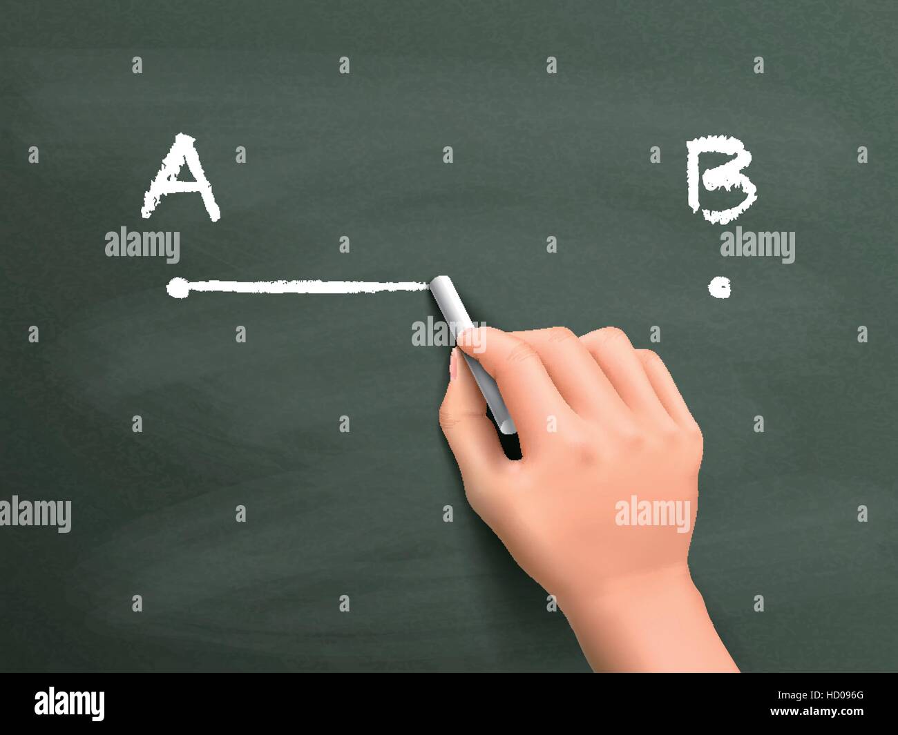point A to B drawn by hand isolated on blackboard Stock Vector Image ...