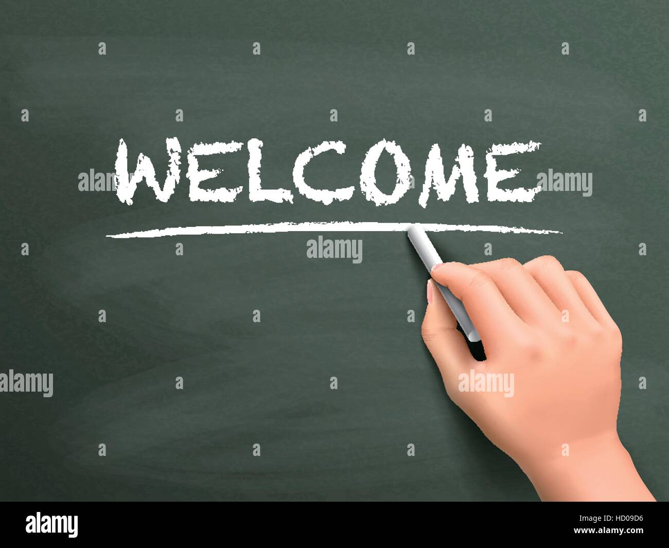 welcome word written by hand on blackboard Stock Vector Image & Art - Alamy