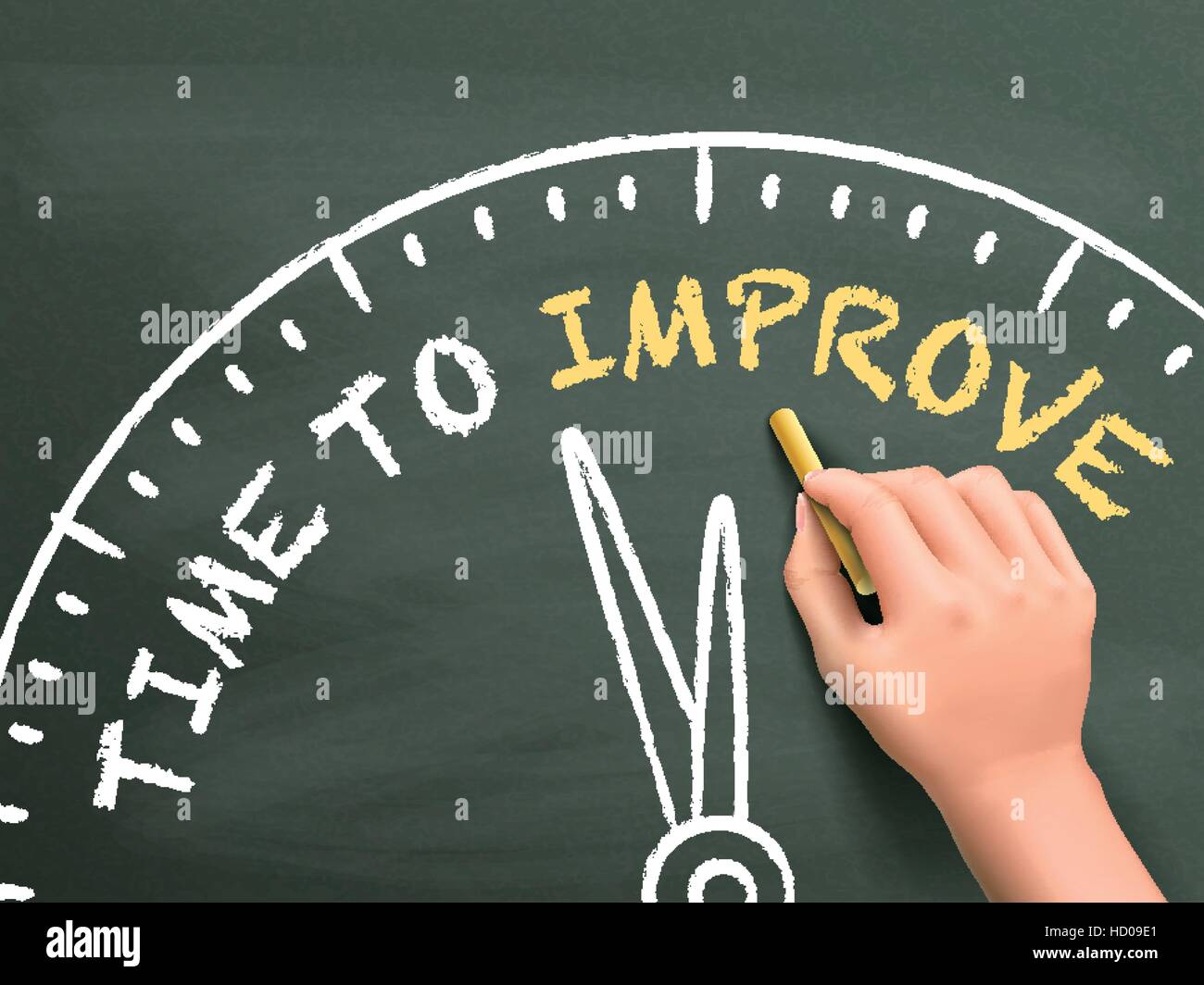 time to improve written by hand on blackboard Stock Vector Image & Art ...