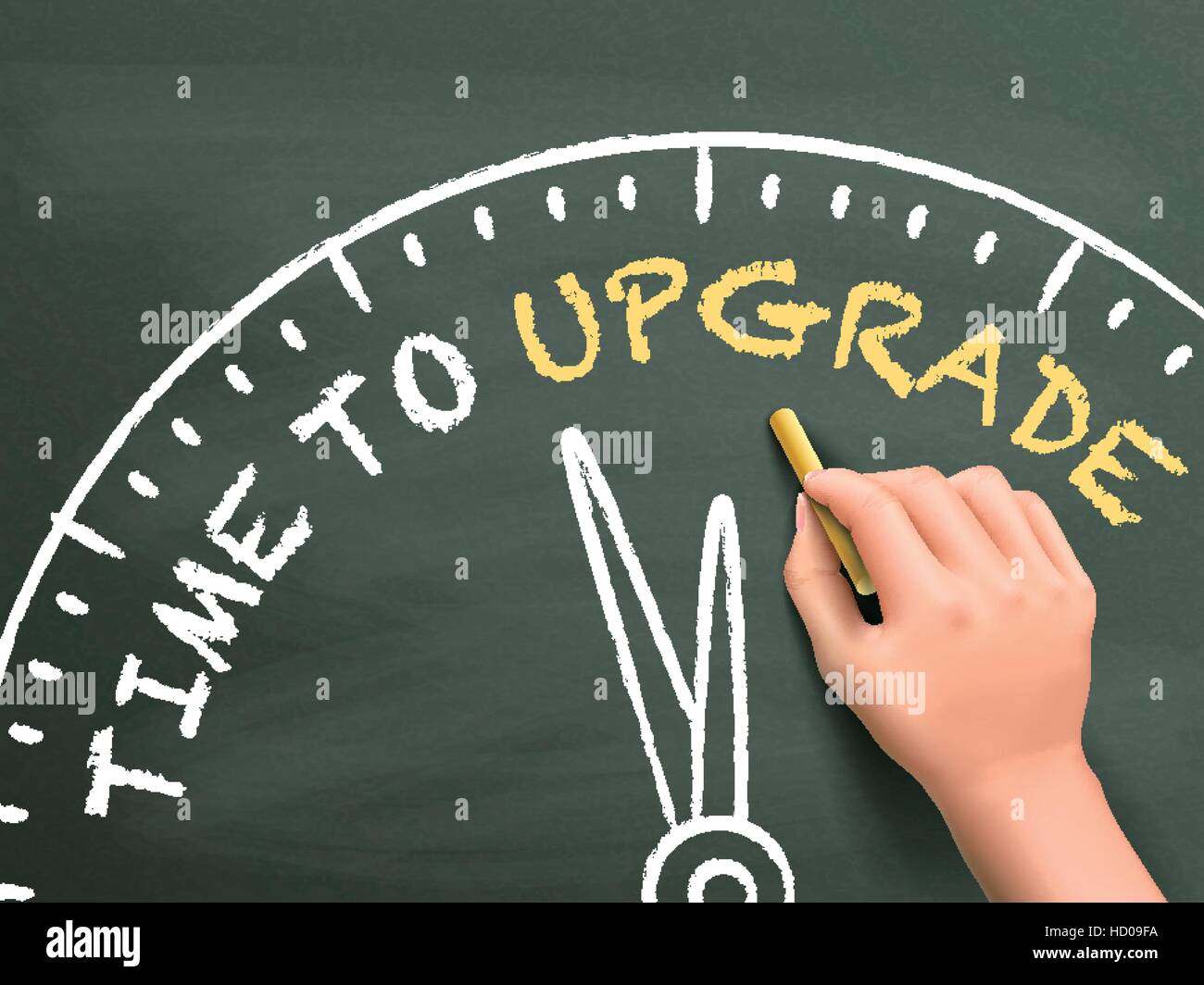 time to upgrade written by hand on blackboard Stock Vector Image & Art ...