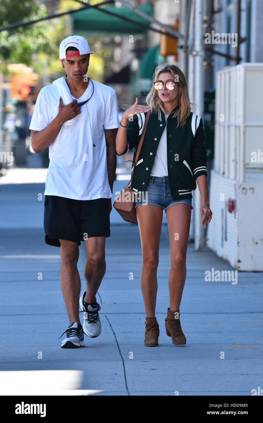 Hailey Baldwin out with a male friend In TriBeCa Featuring: Hailey ...