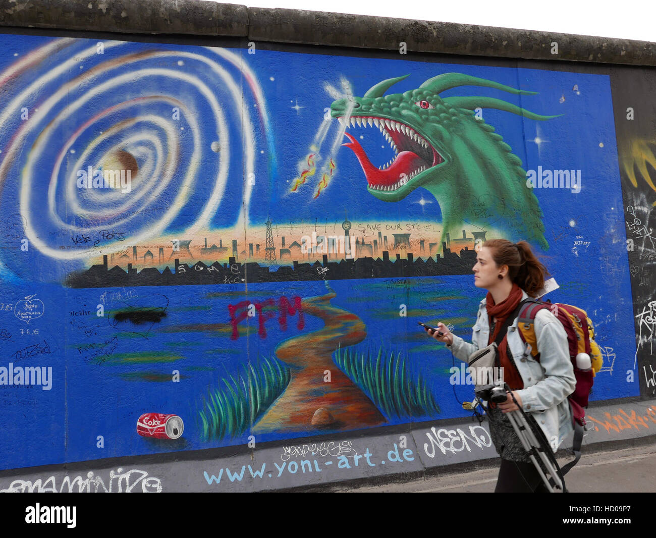 GERMANY - Berlin East Side Gallery, mural art on the Berlin Wall. photo ...