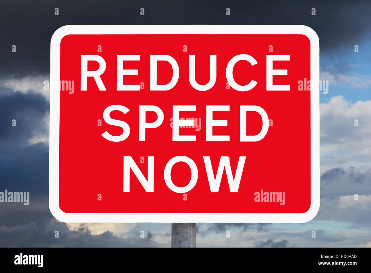 Road sign reduce speed now hi-res stock photography and images - Alamy