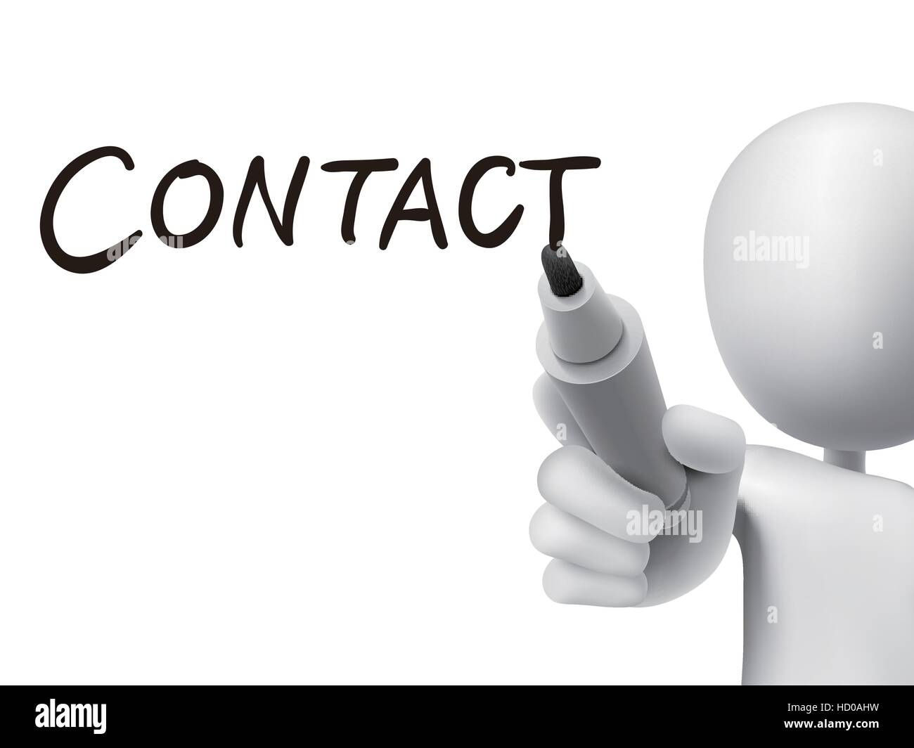 contact word written by 3d man over transparent board Stock Vector ...