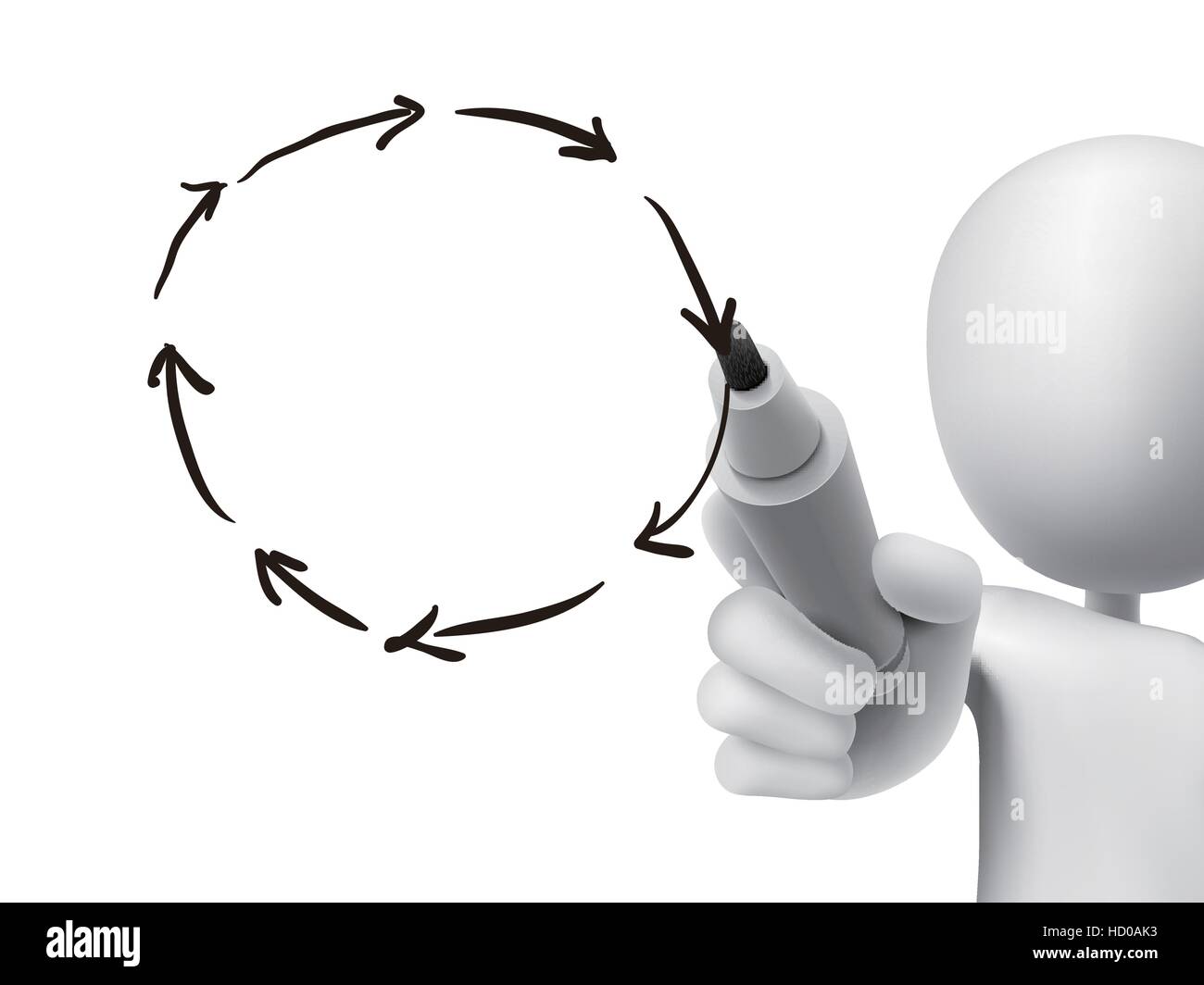 Man drawing circle Stock Vector Images - Alamy