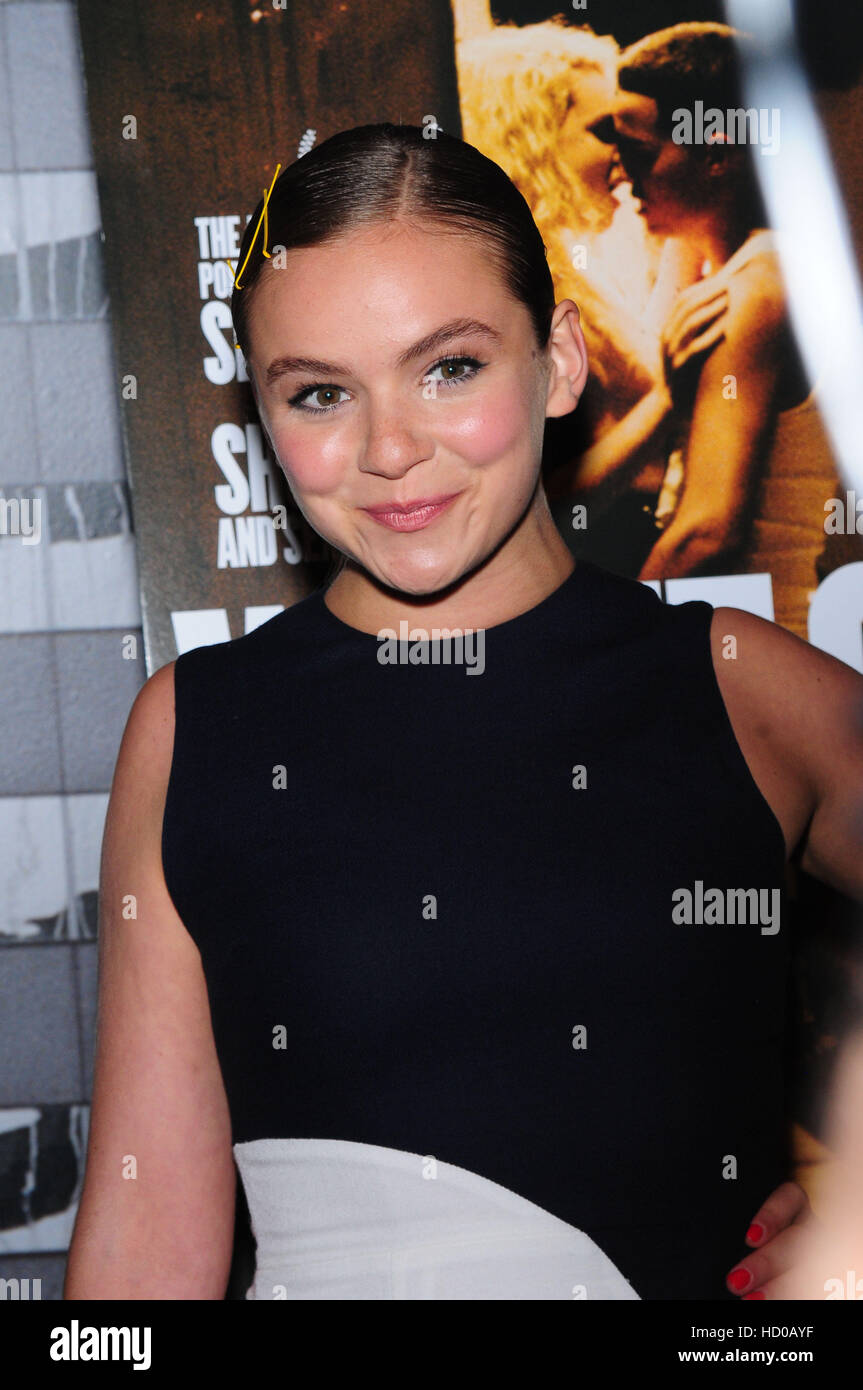 Morgan Saylor attending the New York premiere of 'White Girl' at the ...