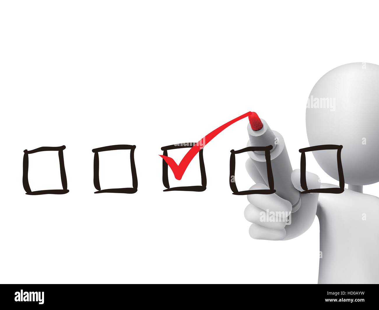 checklist checking by 3d man over transparent board Stock Vector Image ...