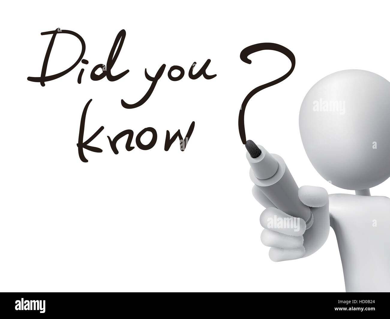 Did you know words written by 3d man over transparent board Stock ... Did you know words written by 3d man over transparent board Stock ...